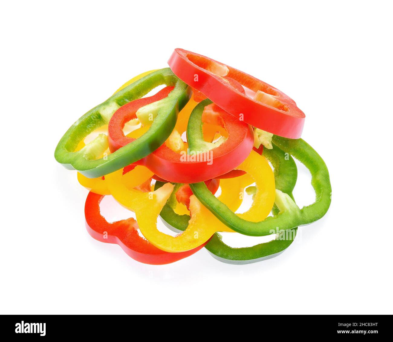Sliced pepper isolated on white background Stock Photo - Alamy