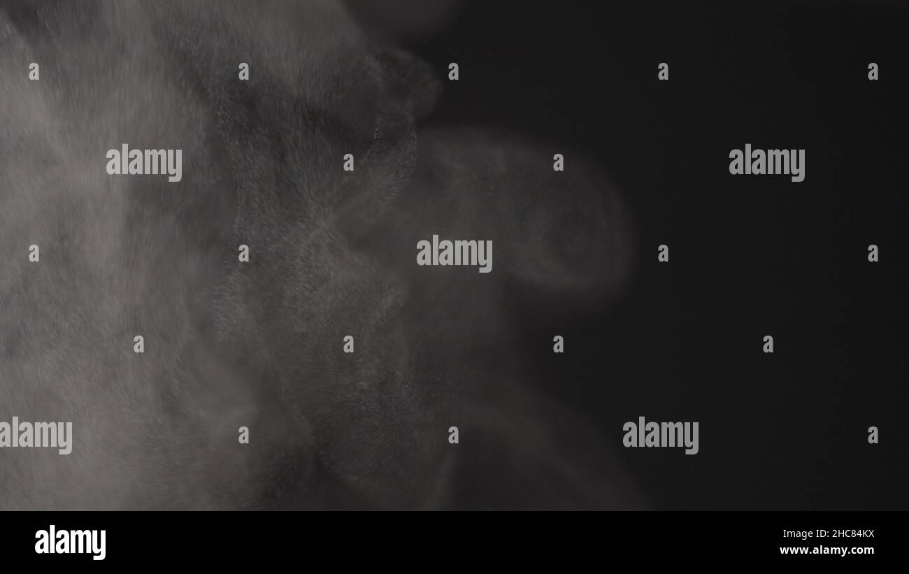 Steam rising over black background, wide photo Stock Photo - Alamy