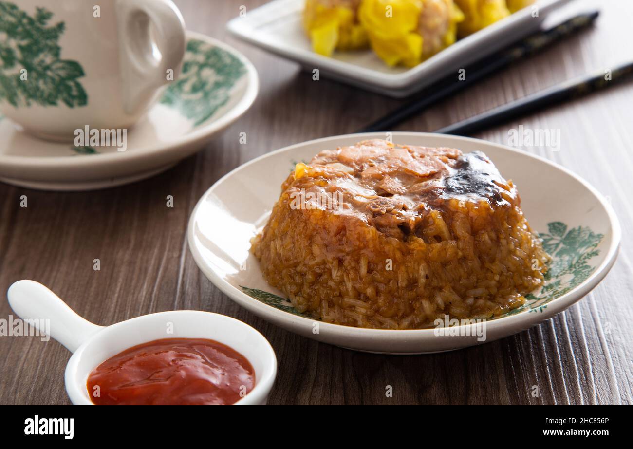 Dim Sum Loh Mai Kai Steamed Glutinous Rice with chicken mushrooms and ...