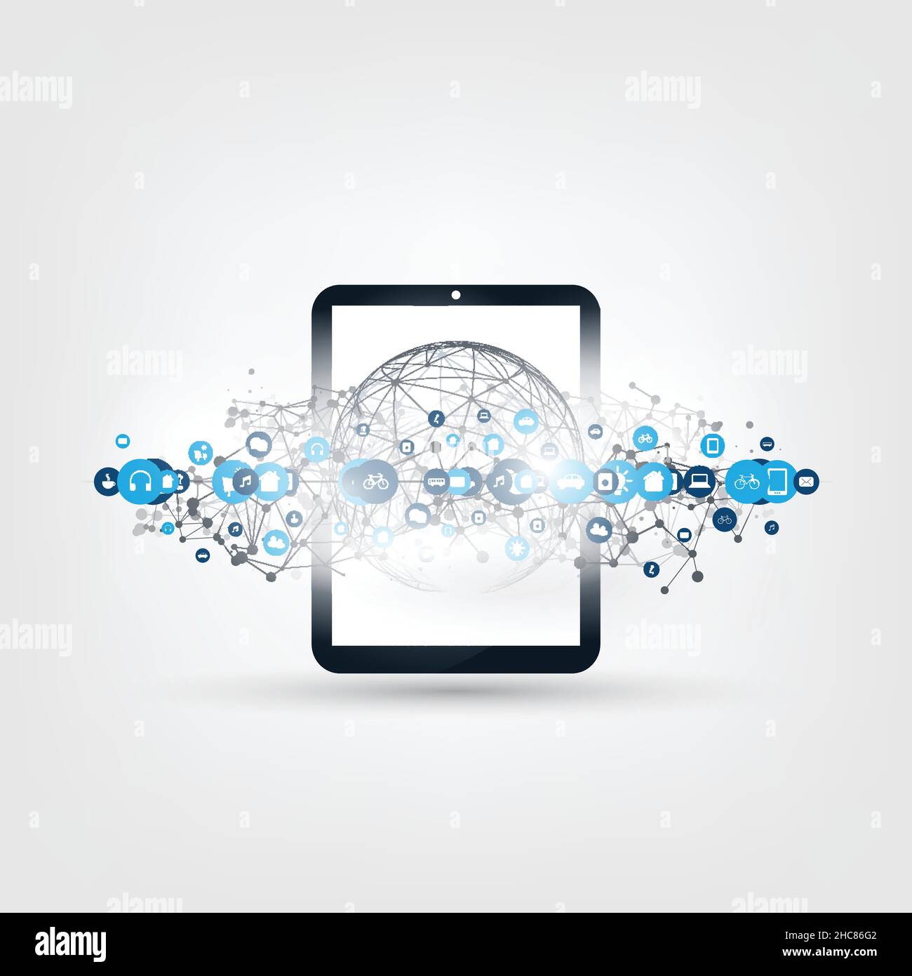 Internet of Things, Cloud Computing Design - Smart Devices, IoT, Digital Communication Concept ...