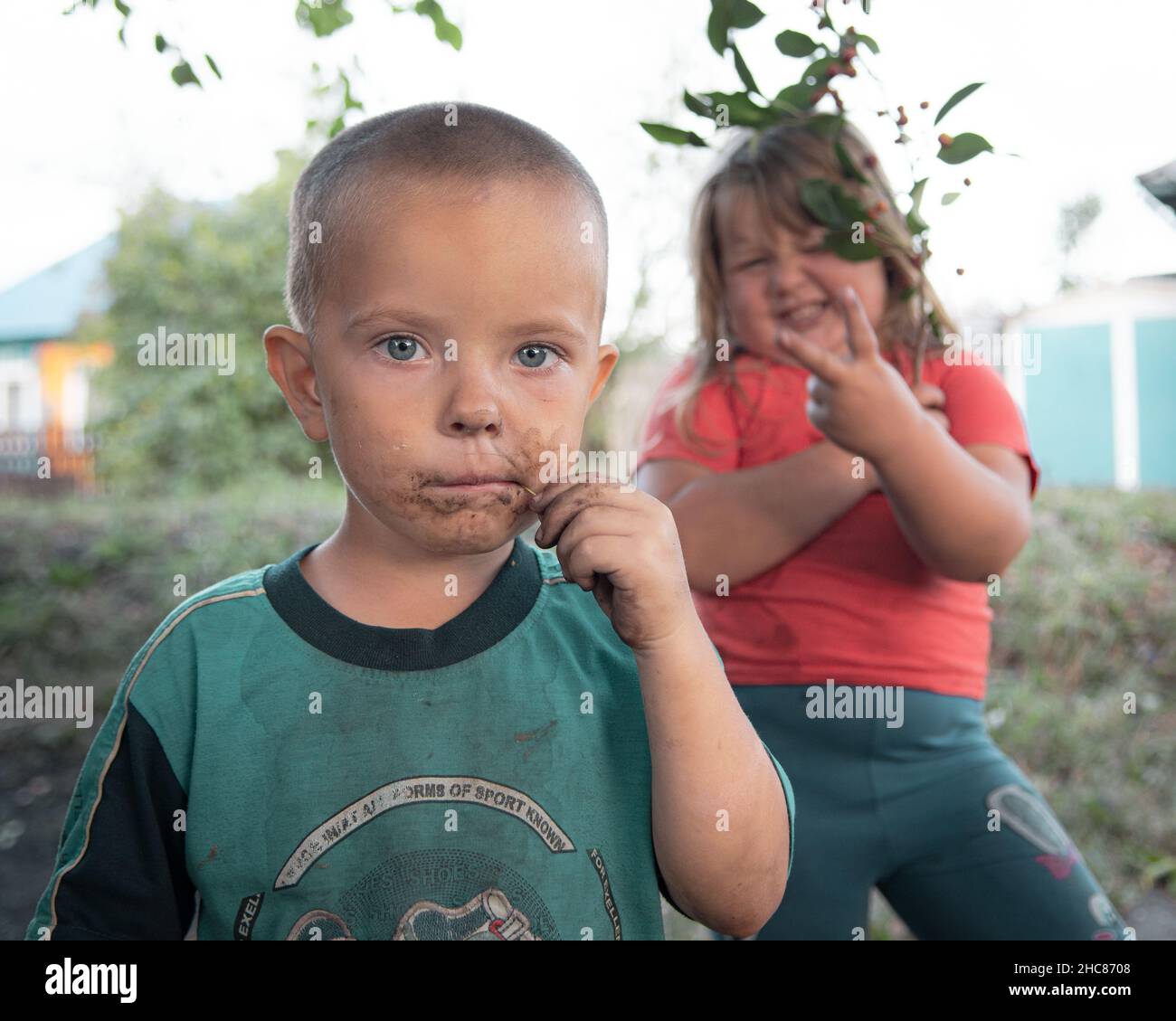 15th of Augest 2020, Russia, children on mining town street Stock Photo ...