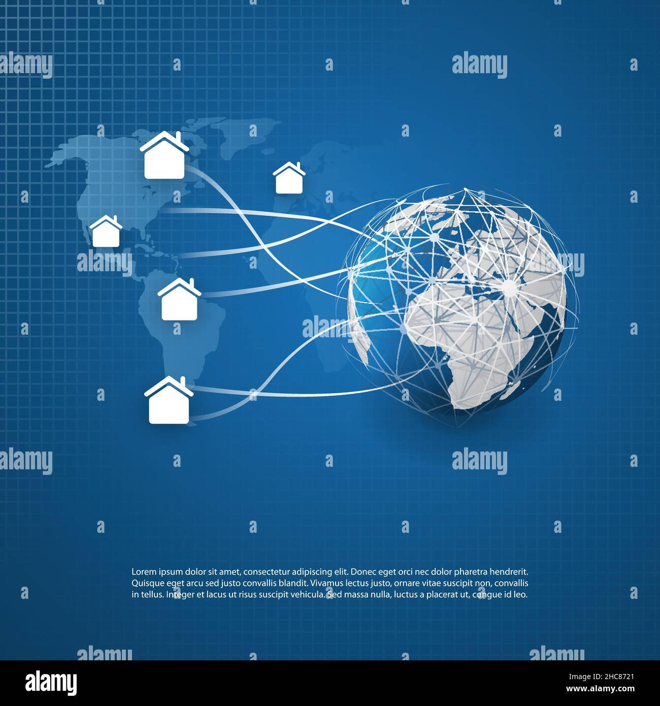 Smart Home Design Concept - Digital Network Communication, Technology ...