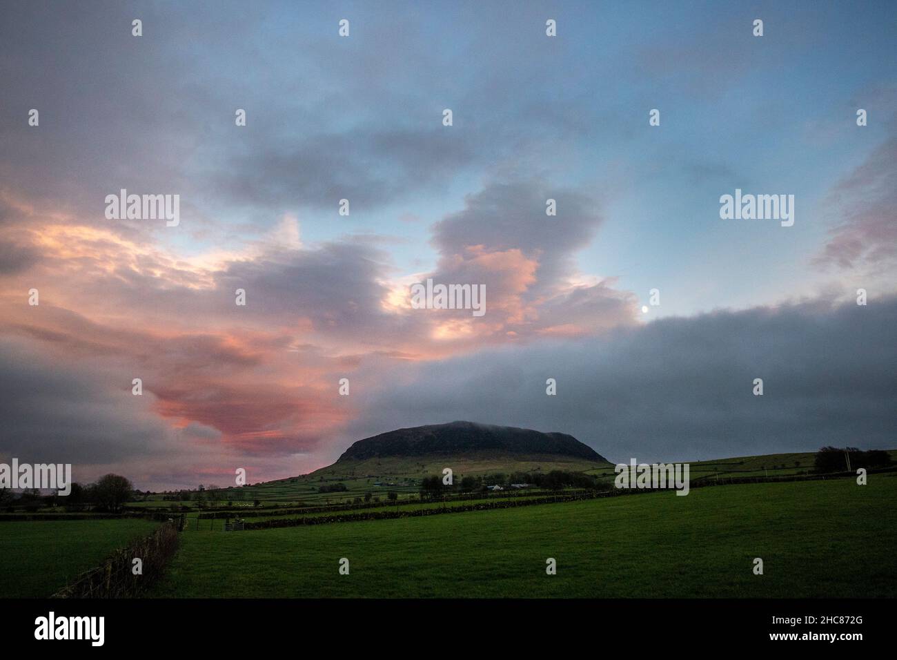 Slemish, historically called Slieve Mish, a mountain close to Ballymena ...