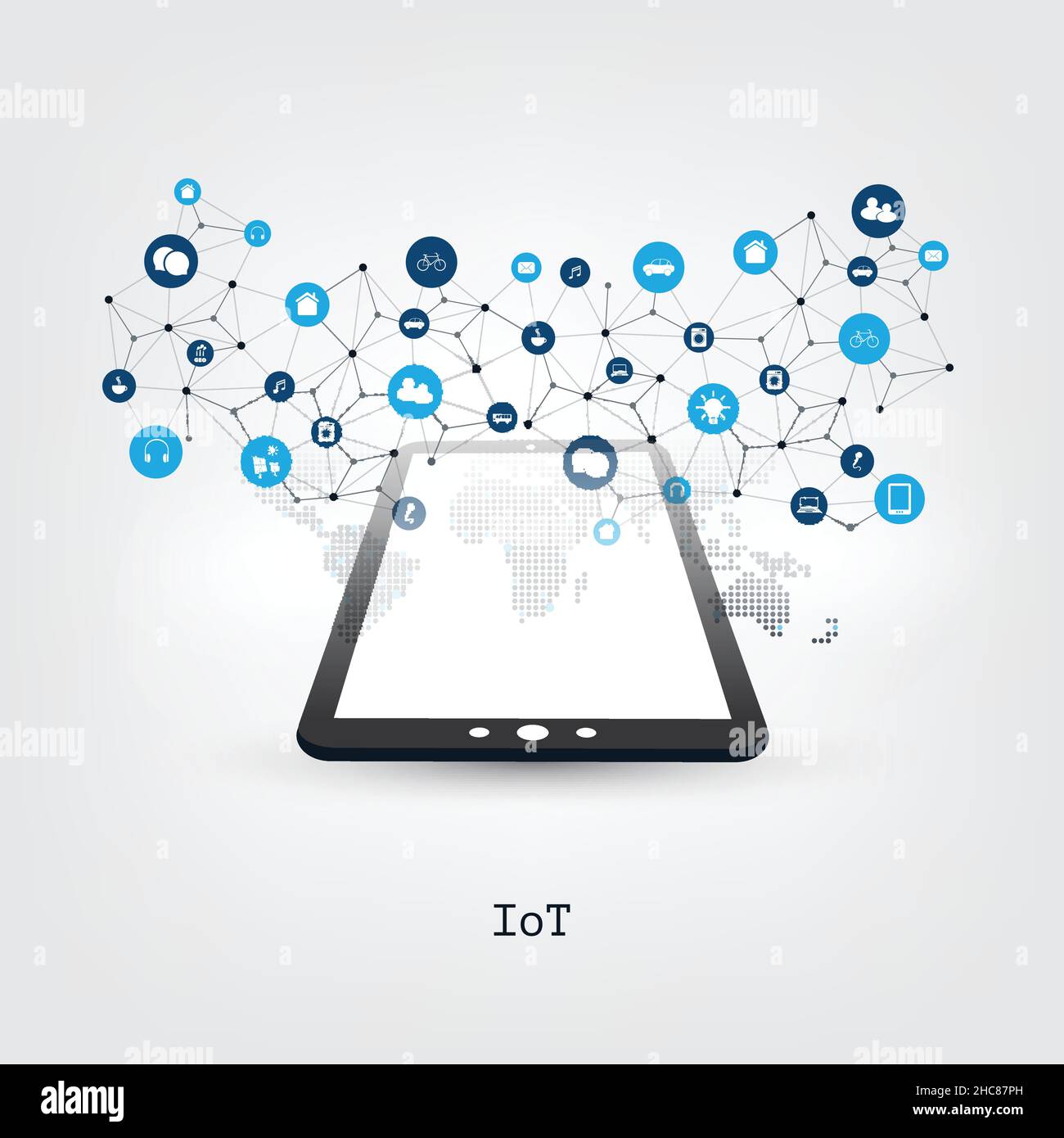 Internet of Things Design Concept with Tablet PC and Icons - Digital ...