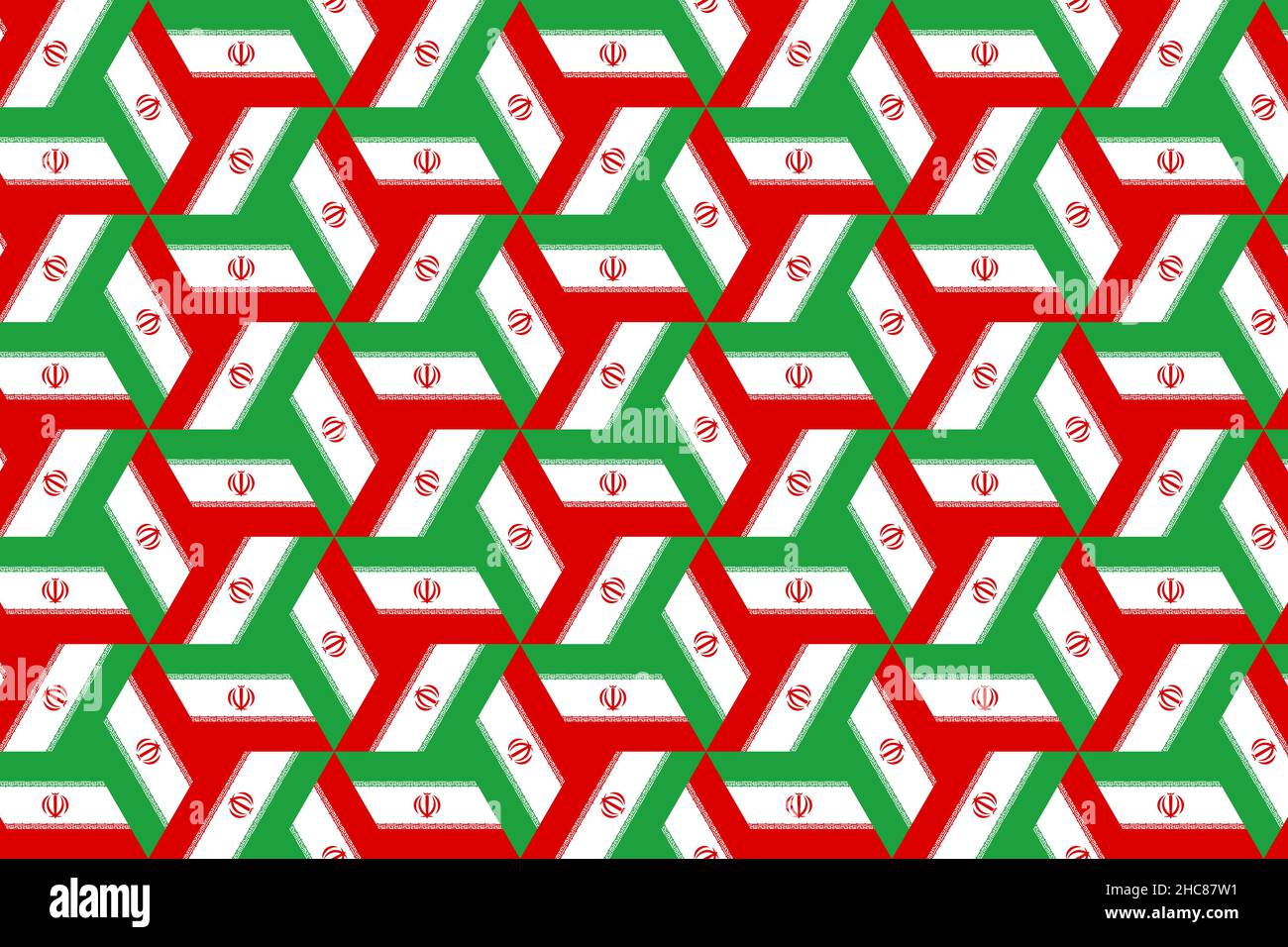 Geometric pattern in the colors of the national flag of Iran. The ...