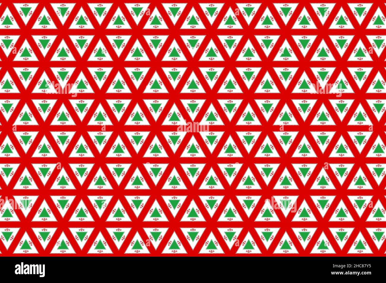 Geometric pattern in the colors of the national flag of Iran. The ...