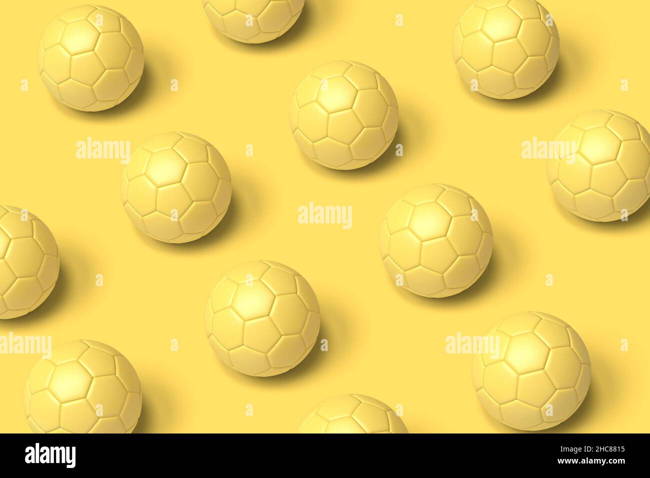 Soccer balls pattern background. 3D illustration Stock Photo - Alamy