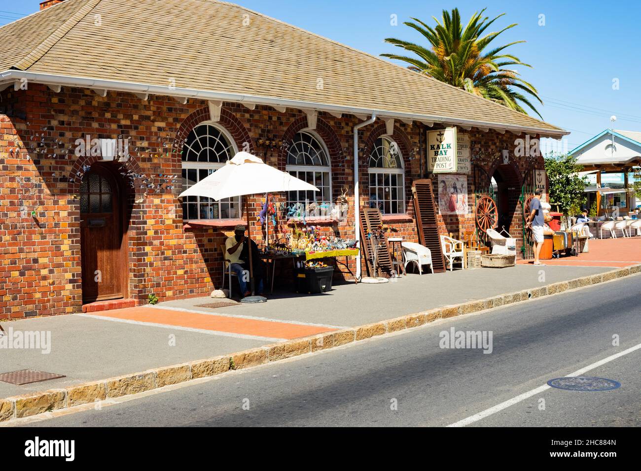 High Street retail shops in small coastal town of Kalk Bay Stock Photo ...