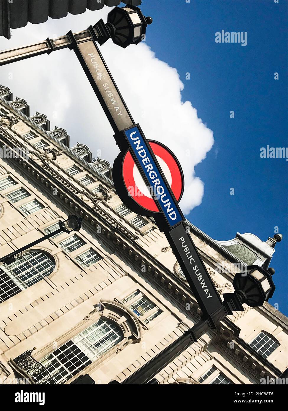 Illuminated london underground sign hi-res stock photography and images ...