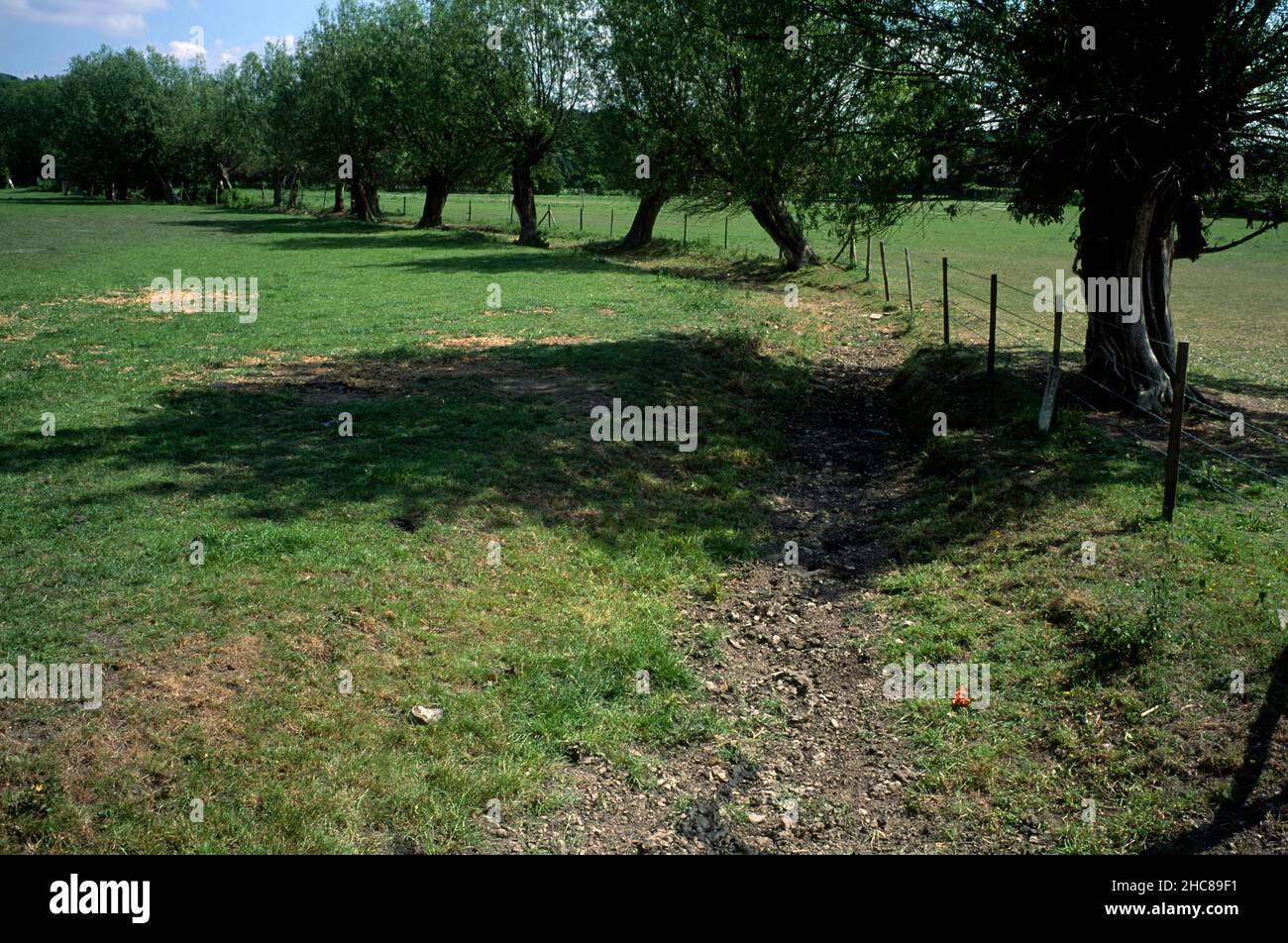 River bed of River Misbourne near Chalfont St Peter. The river has lost ...