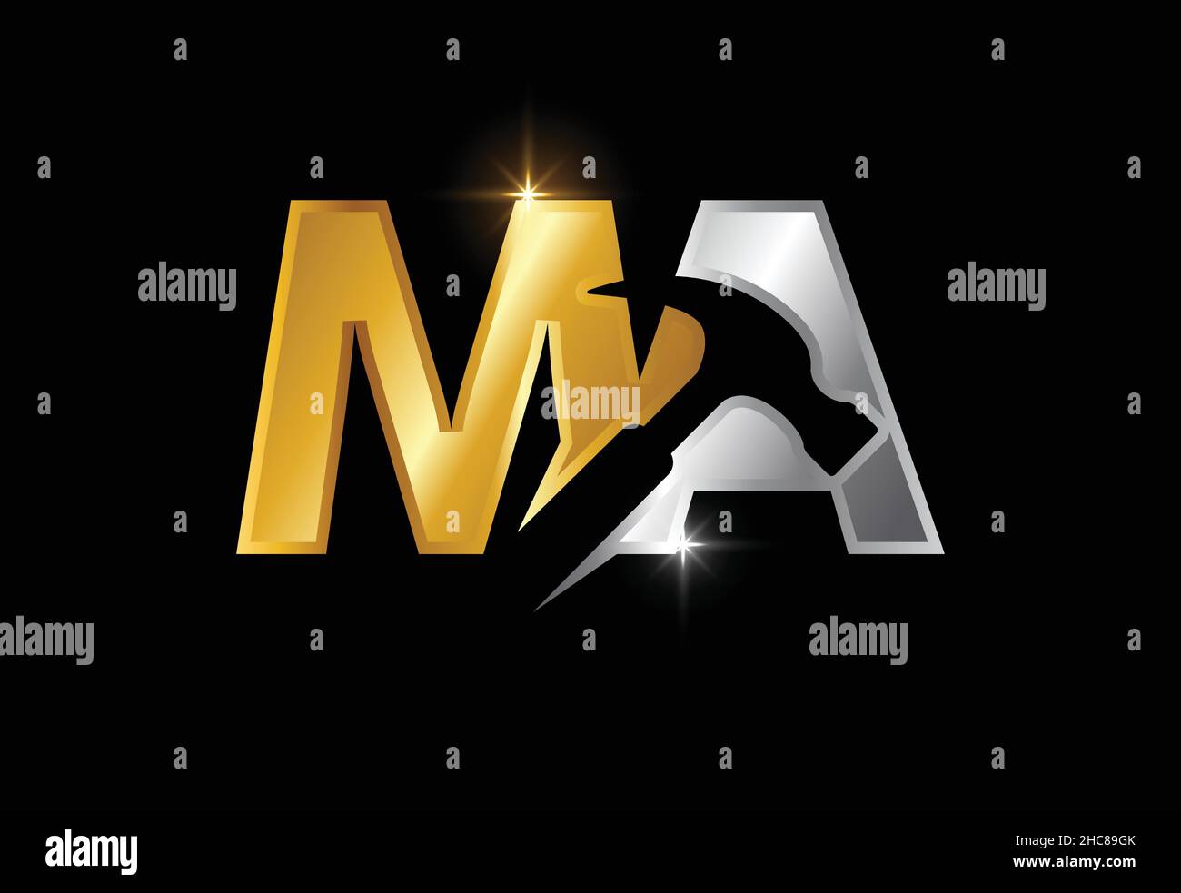 Initial Monogram Letter M A Logo Design Vector. Graphic Alphabet Symbol ...