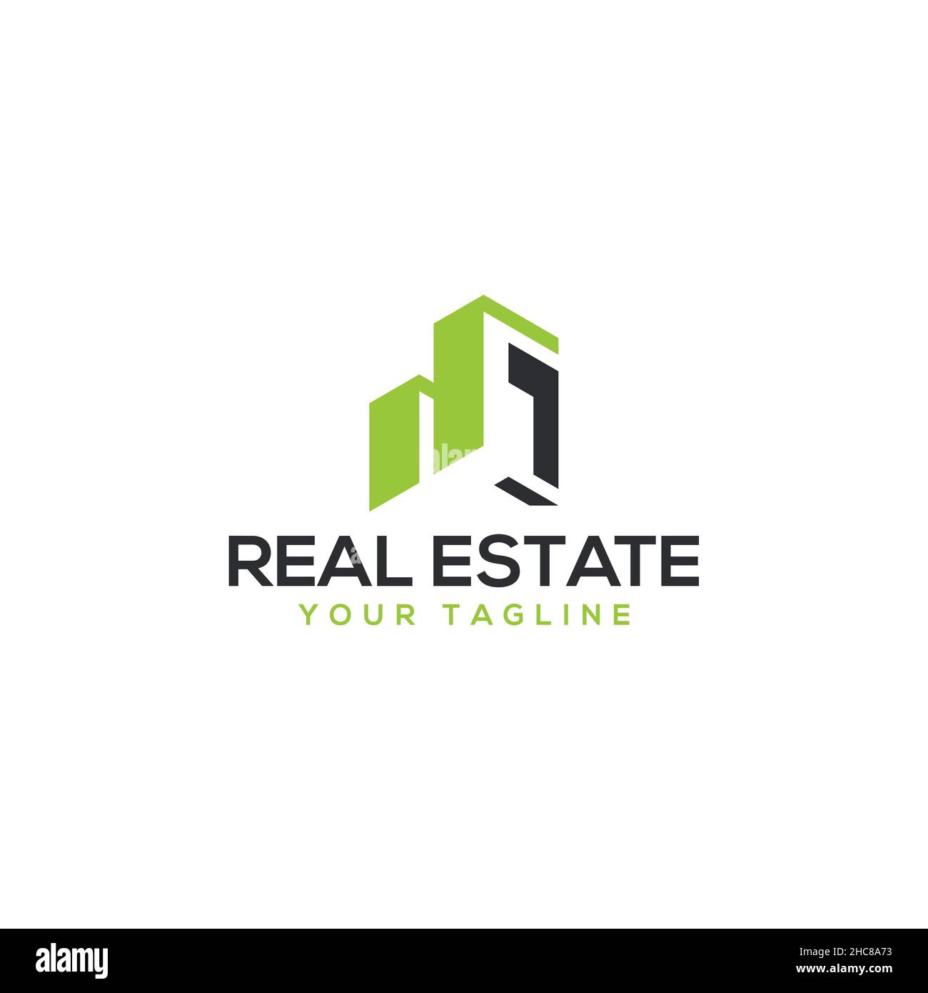 Modern flat simple Real Estate build logo design Stock Vector Image ...