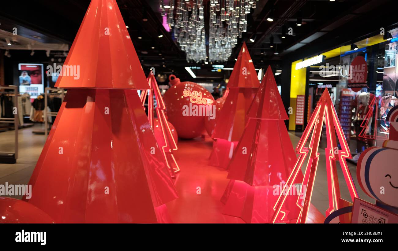 Siam Center Shopping Mall Christmas Decorations Bangkok Thailand Stock ...