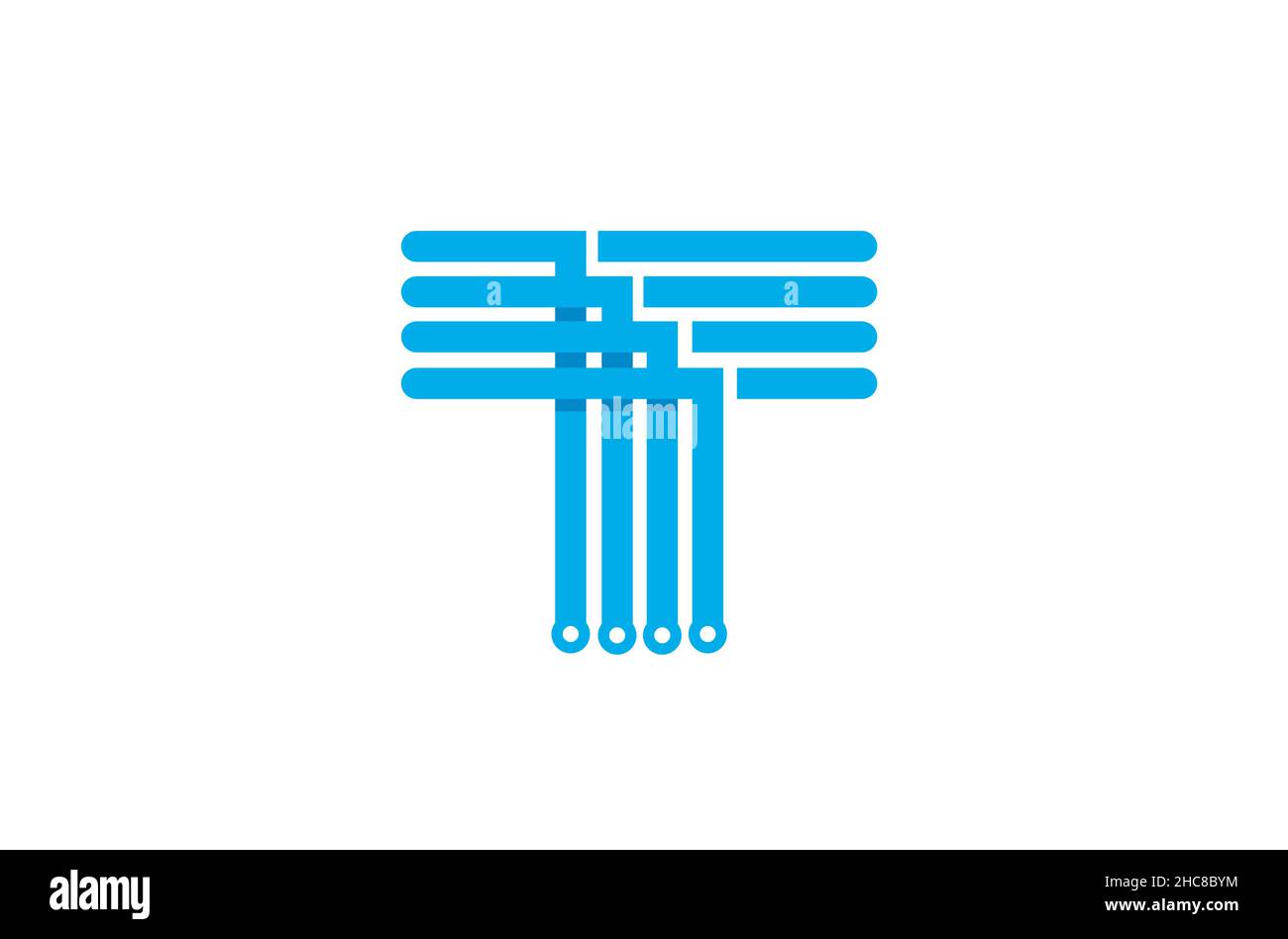 Creative Abstract Blue Letter T Wires Logo Vector Design Illustration ...