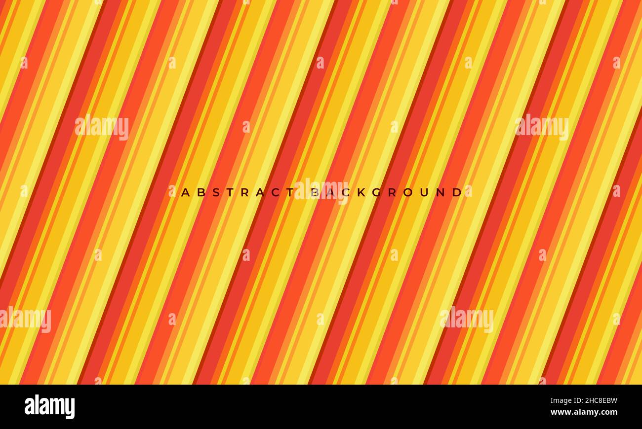 Bright striped abstract background with yellow, orange and red diagonal ...