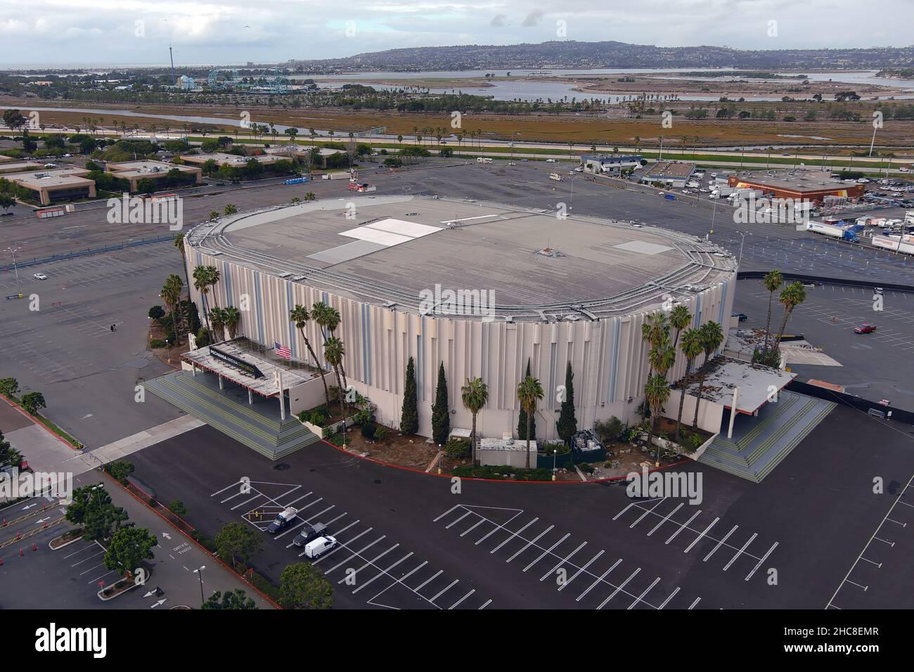 An aerial view of the Pechanga Arena, Saturday, Dec. 25, 2021, in the ...