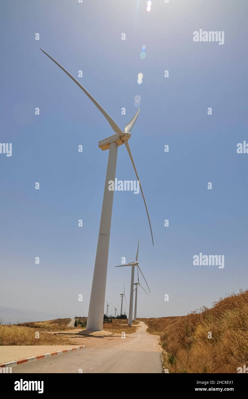 This wind farm project on Mount Gilboa, Israel contains 25 wind ...
