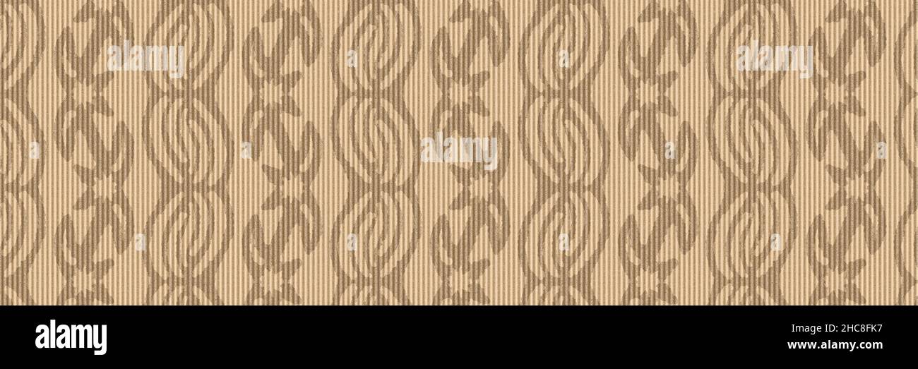 Ecru recycled corrugated card paper border texture. Patterned neutral ...
