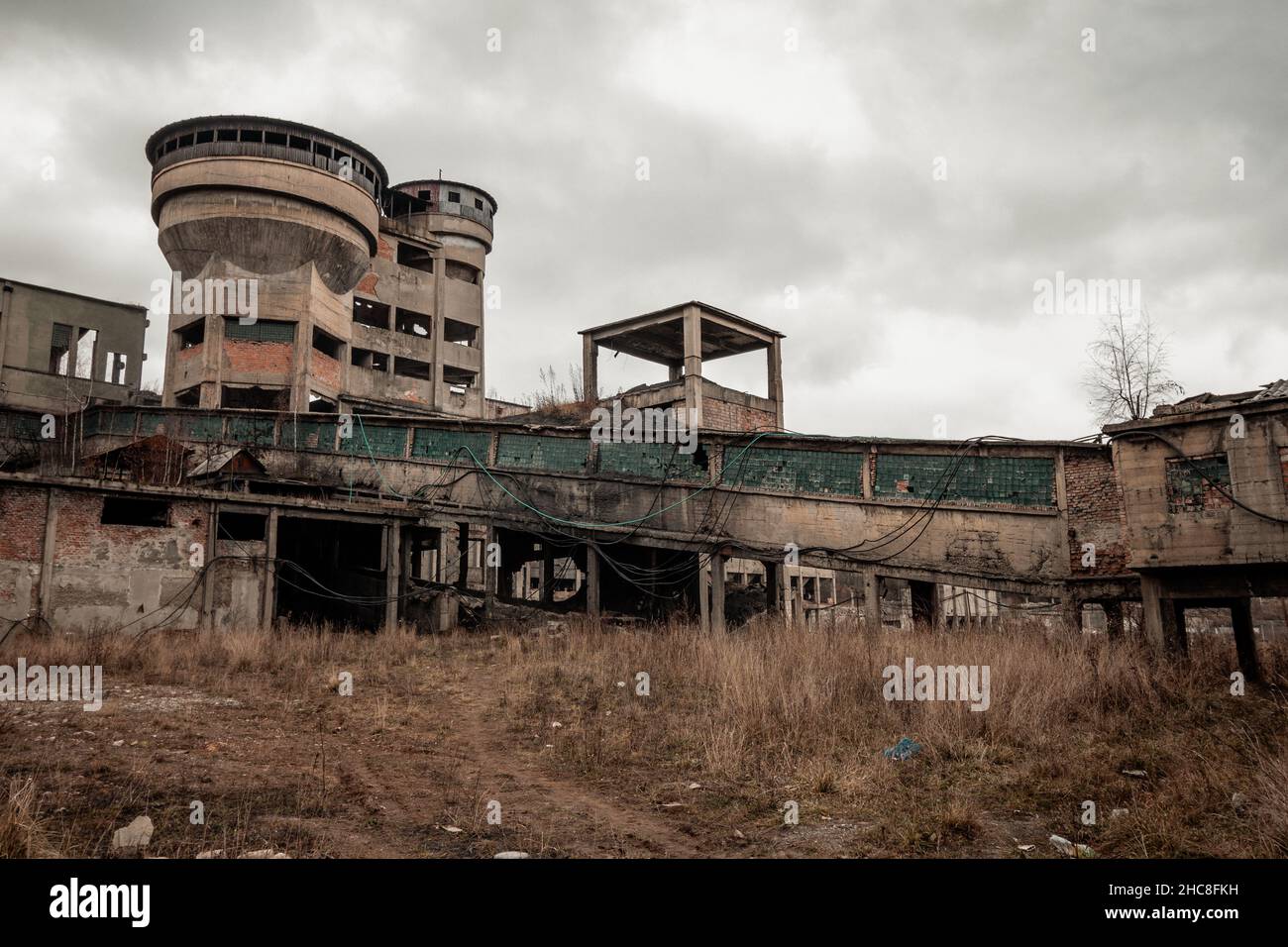 Building from the abandoned coal mine in Petrila, Romania Stock Photo ...