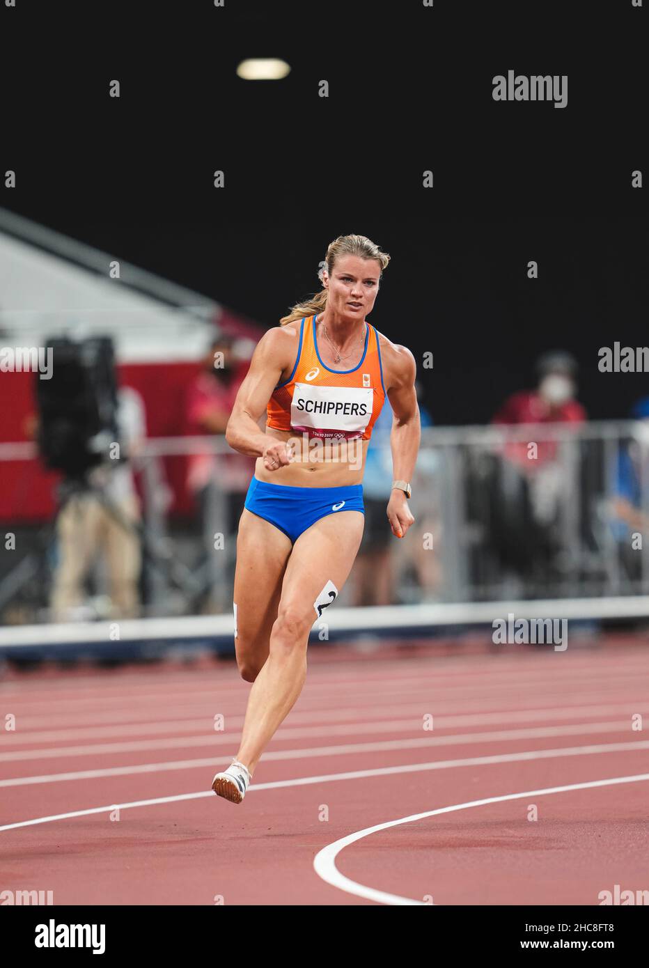 Dafne Schippers participating in the semi-final of the 200 meters of ...