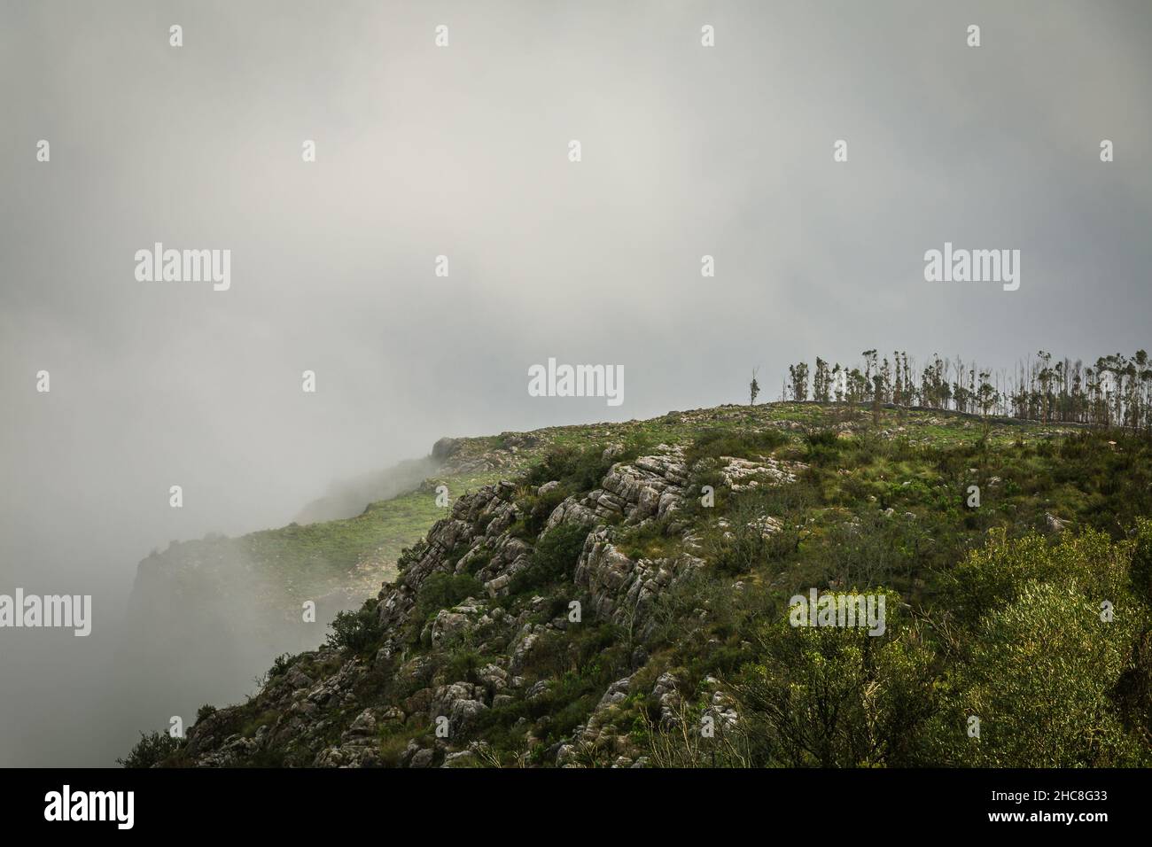 Scenic Fornea spot of Serra de Aire in Portugal on a foggy day Stock ...