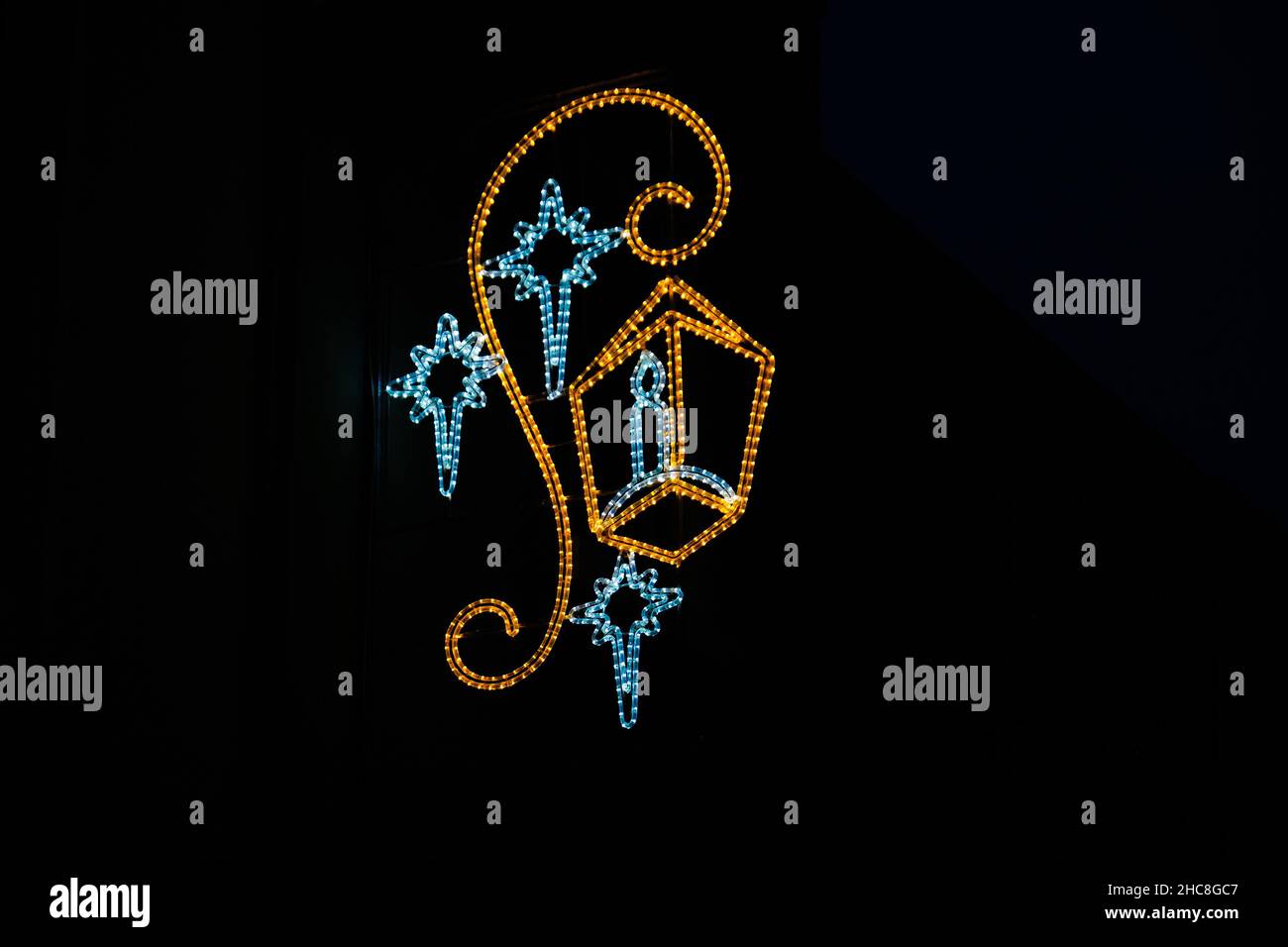 Christmas lights illuminate decorative hi-res stock photography and ...