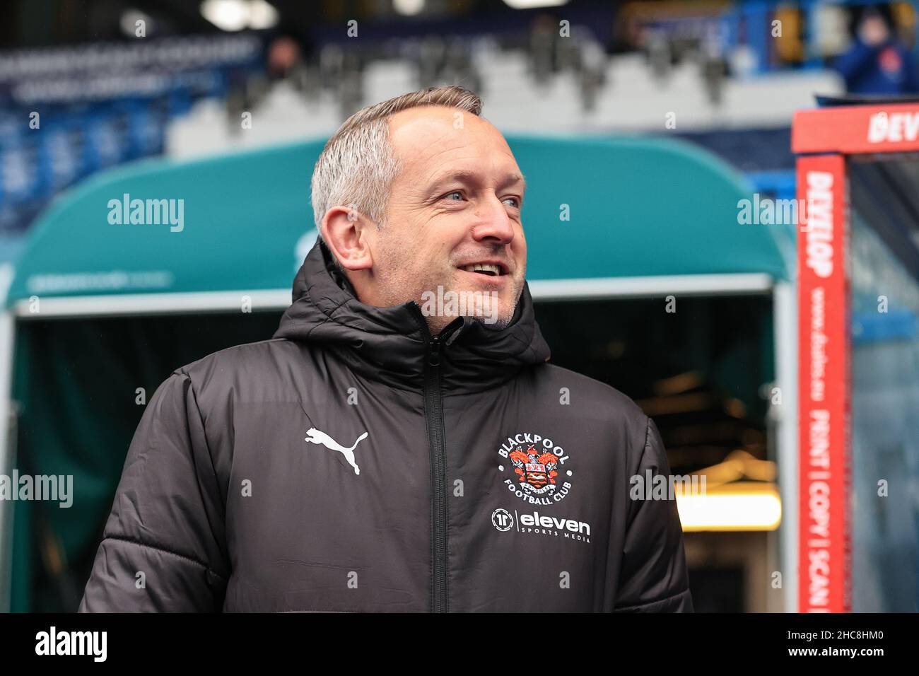 Neil Critchley head Coach of Blackpool arrives at the John Smiths ...