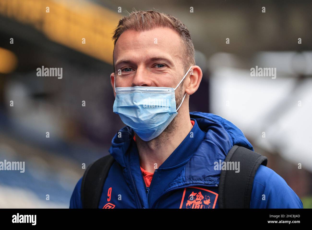 Jordan Rhodes #9 of Huddersfield Town arrives at the John Smiths ...