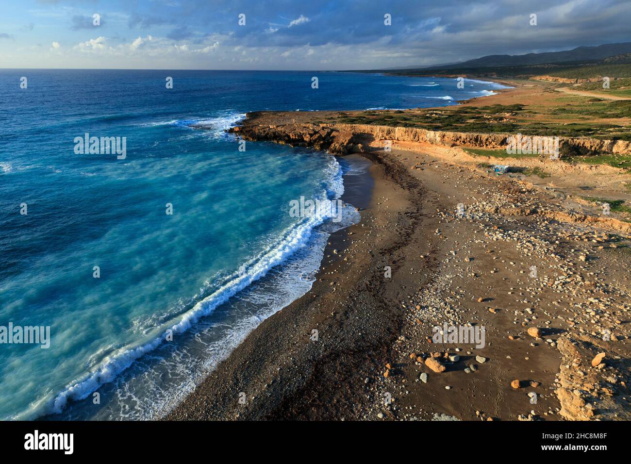 Coastline in winter, Akamas peninsula, Island of Cyprus, eastern ...