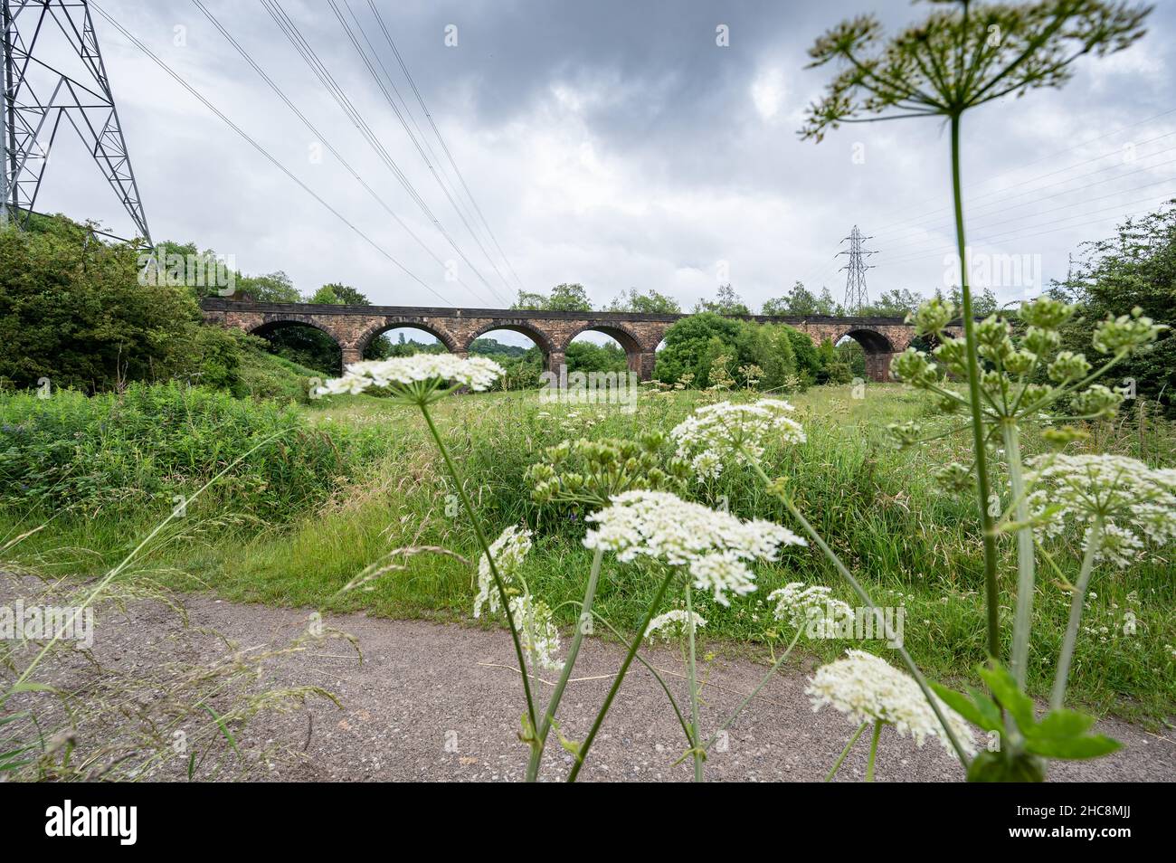 Grade II listed structure - Thirteen Arches railway bridge crossing of ...
