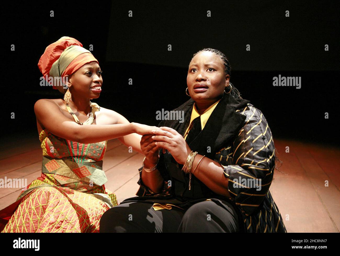 l-r: Mbali Kgosidints (Second Ghost), Pauline Malefane (Scrooge) in A ...