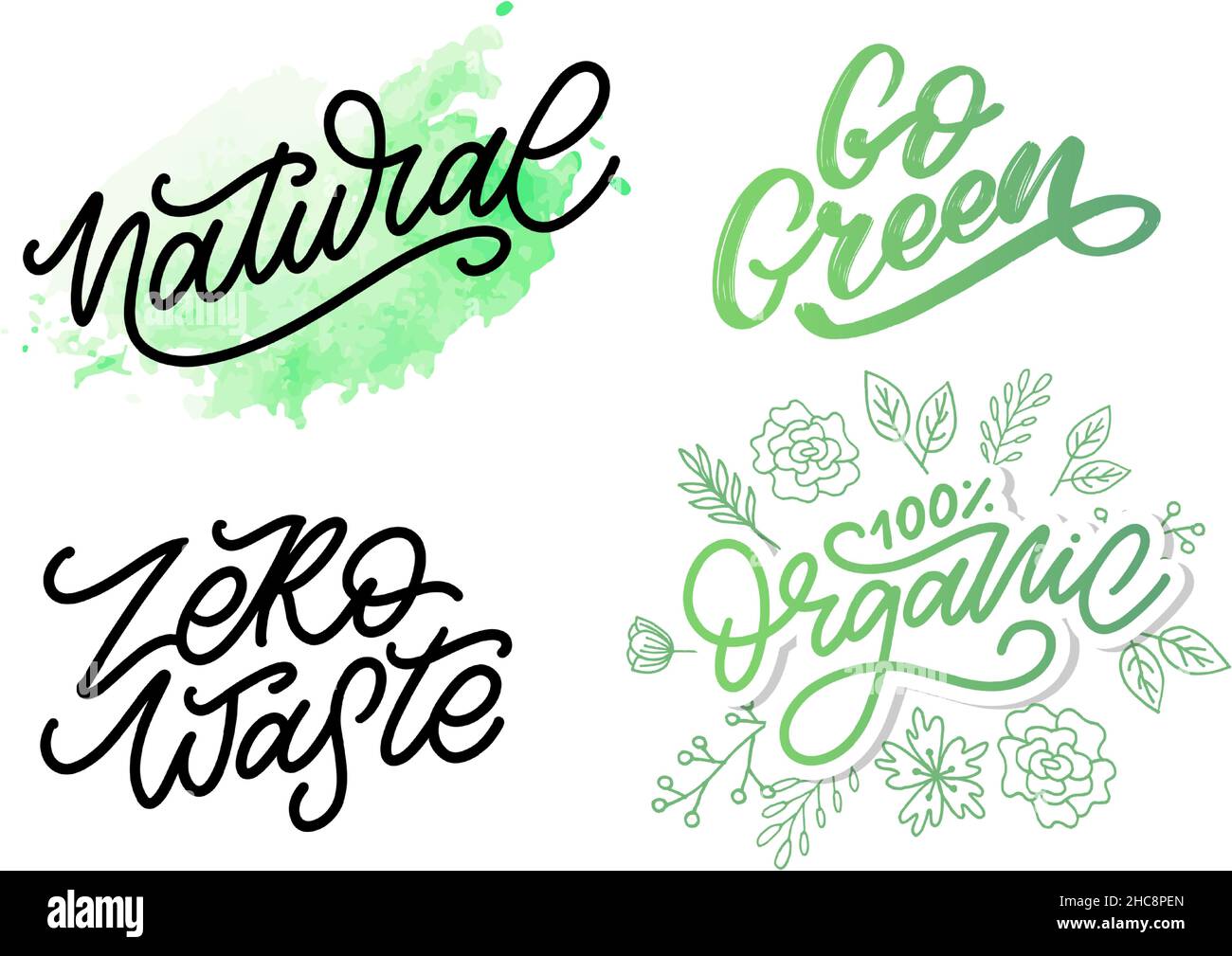 Concept Zero Waste handwritten text title sign. Vector Stock Vector ...