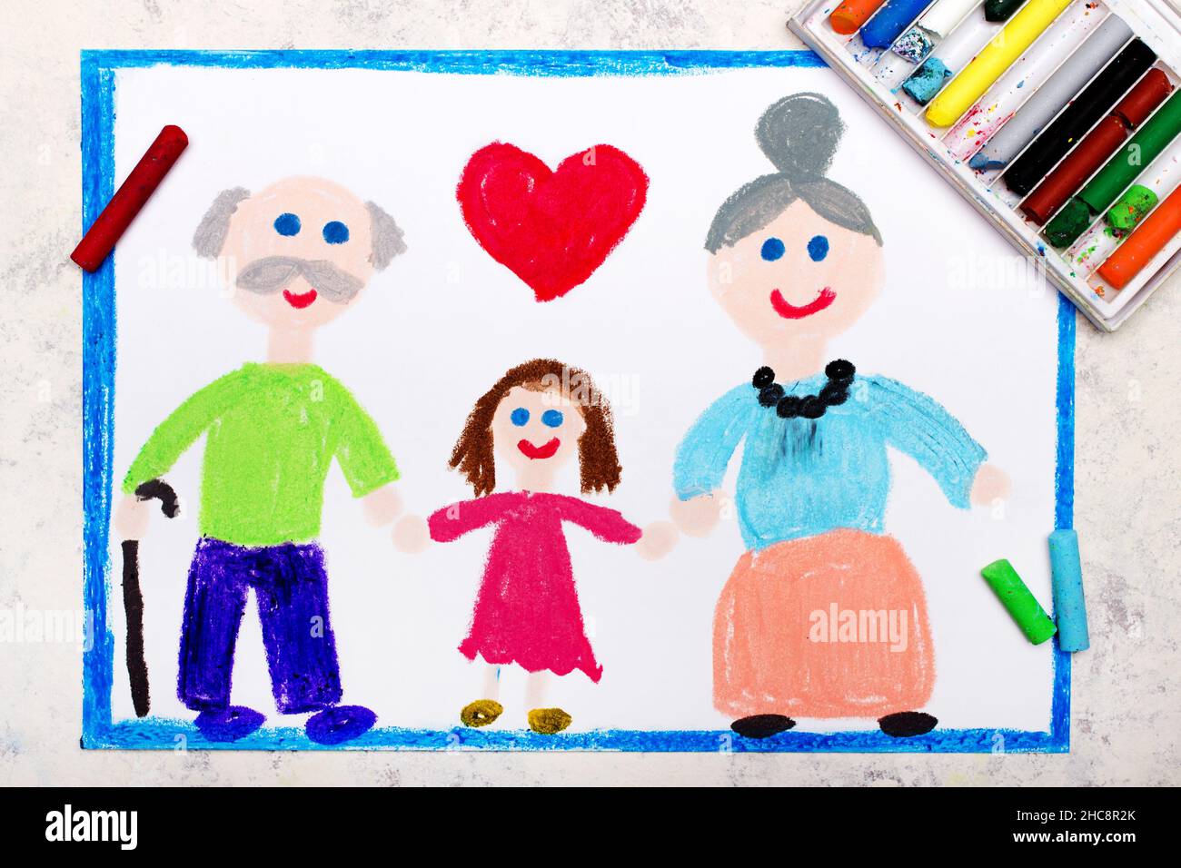 Grandmother Kids Drawing High Resolution Stock Photography and Images ...