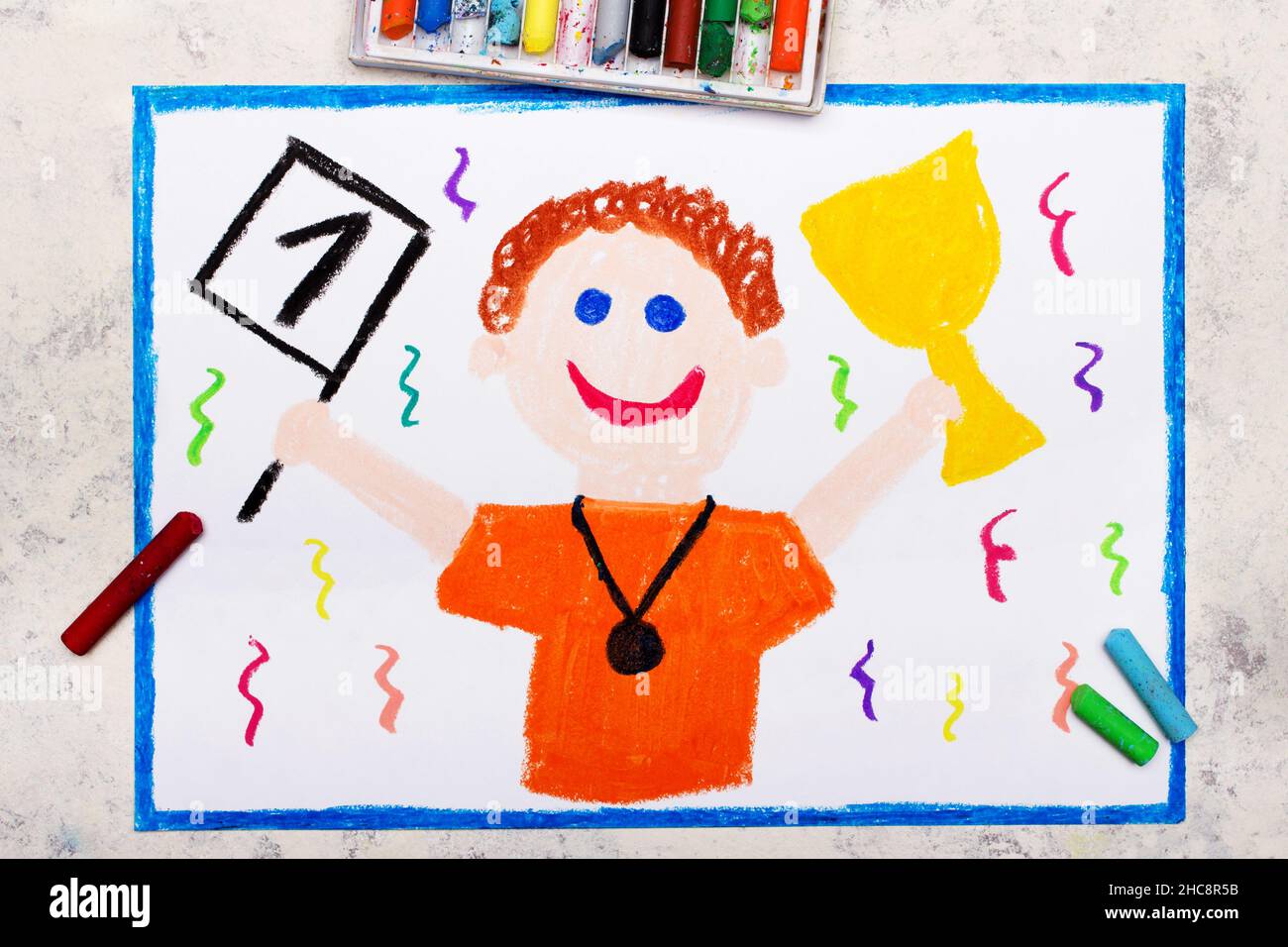 Boy Winner Cartoon Illustration High Resolution Stock Photography and ...