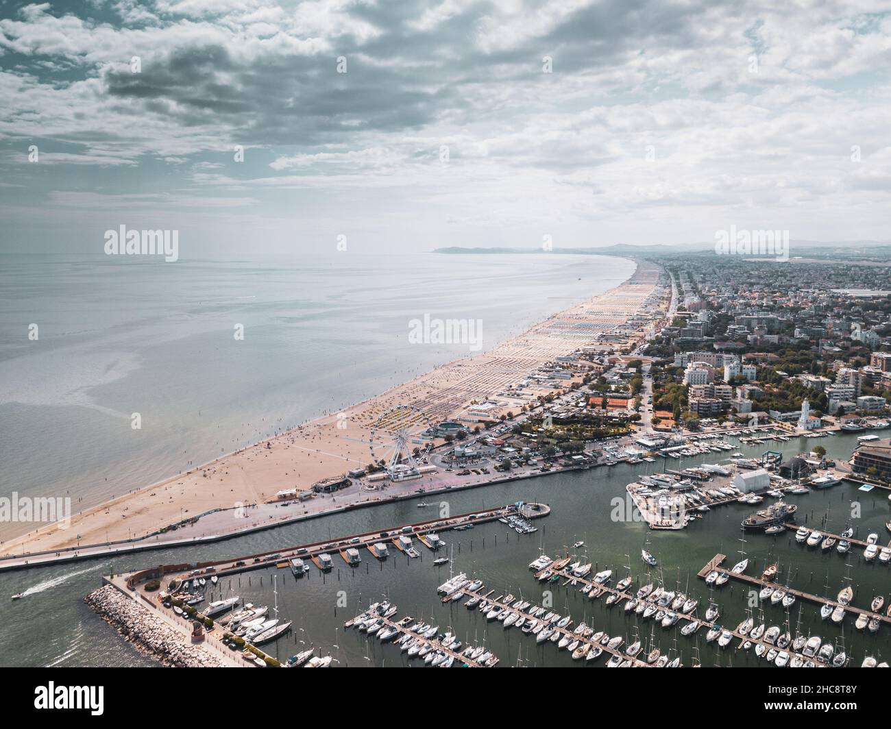 Aerial shot of big harbour during the day under the cloudy skies Stock ...