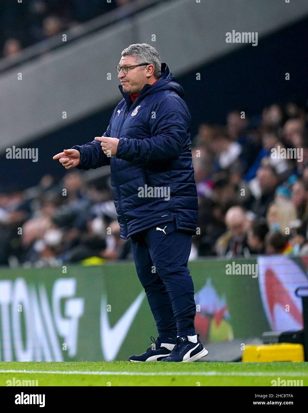 Crystal Palace assistant manager Osian Roberts gestures on the ...