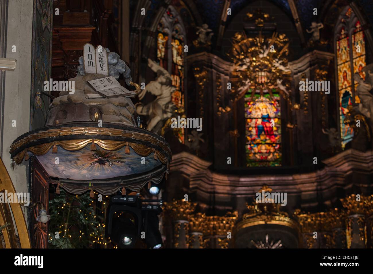 Lviv, Ukraine - December 25, 2021: Interior of The Archcathedral ...