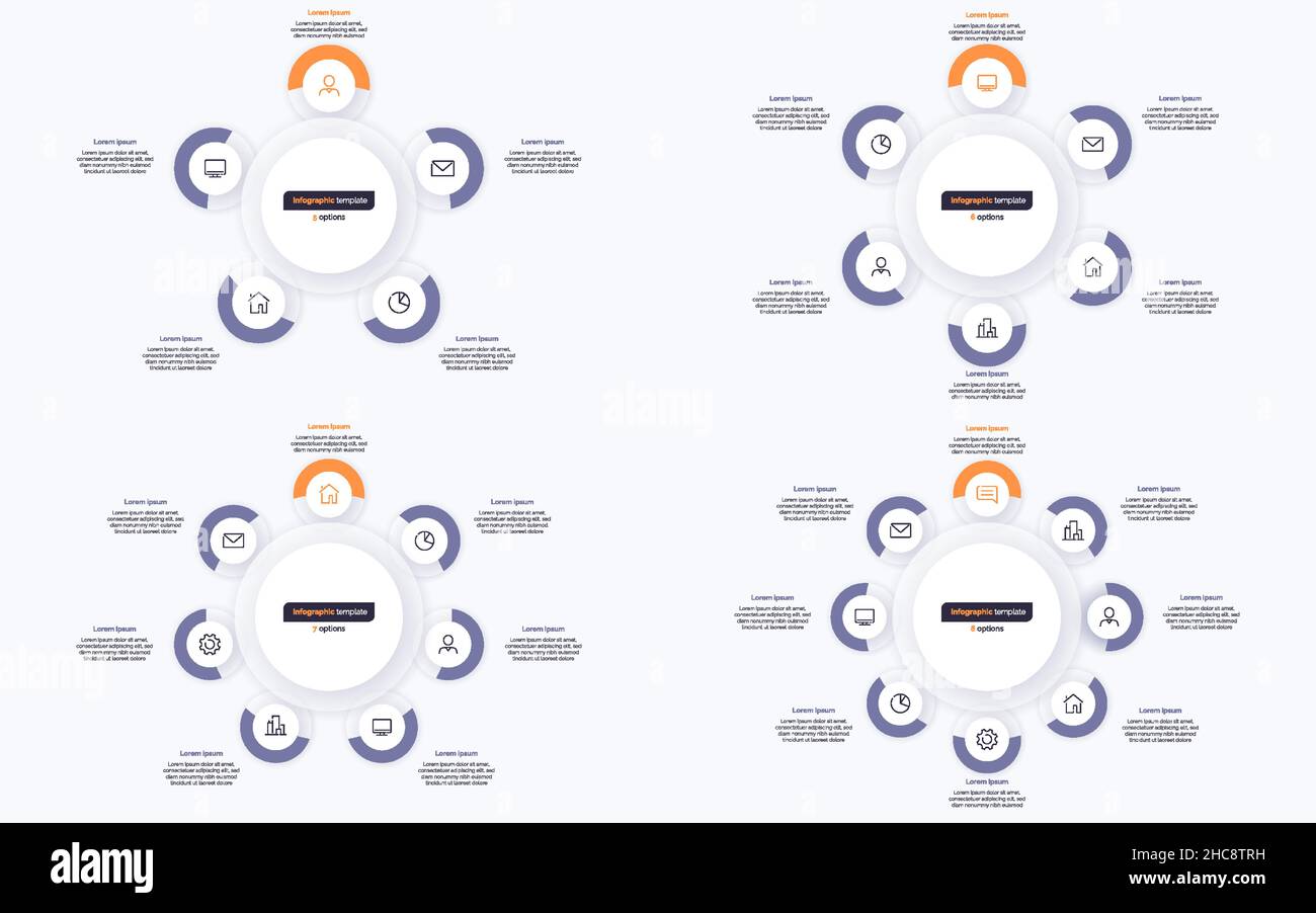 Infographic 6 part circle hi-res stock photography and images - Alamy