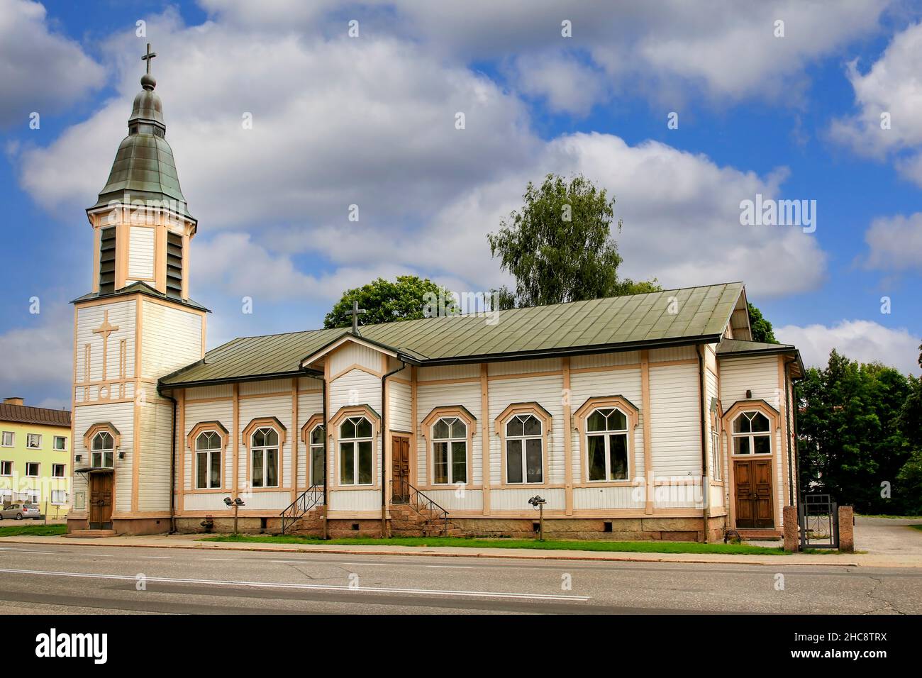 Wooden Salo Church, designed by G. E. Ekestubbe 1894, in central Salo ...