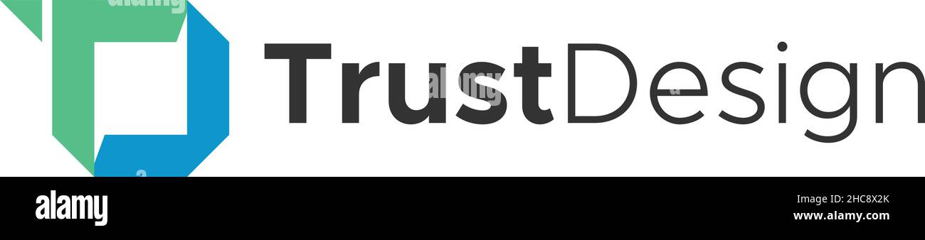 Modern flat colorful TRUST DESIGN code logo design Stock Vector Image ...
