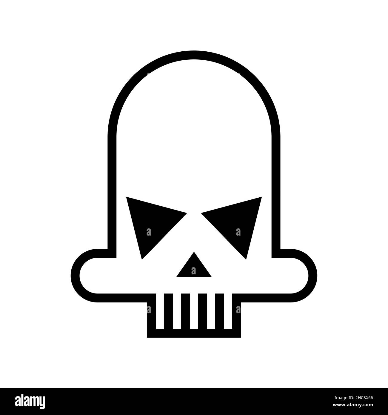 Skull cartoon simple geometric shape. Skeleton head abstract. vector ...
