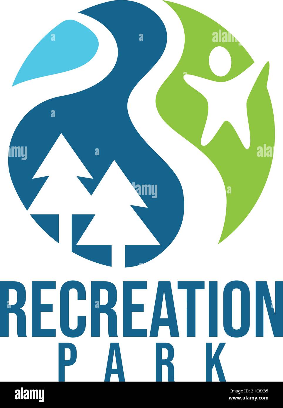 Modern colorful RECREATION PARK tree logo design Stock Vector Image ...