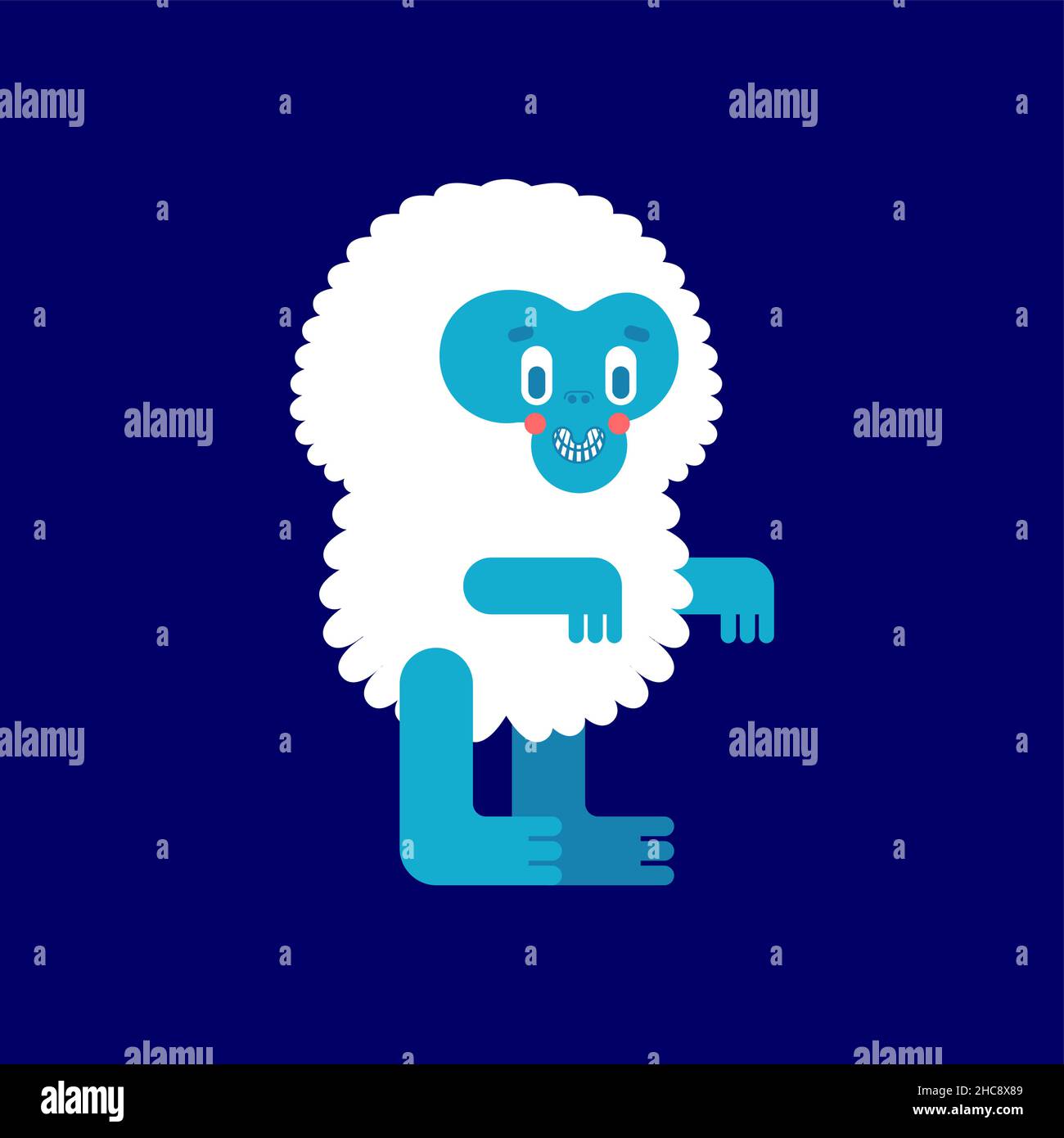 Cute yeti isolated. small bigfoot cartoon. vector illustration Stock ...