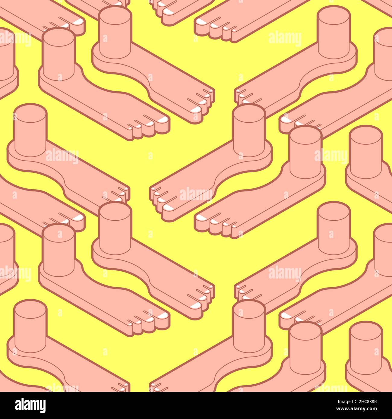 Feet isometric pattern seamless. Toes texture. Two legs background ...