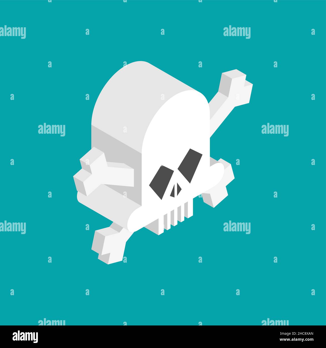 Skull isometric. Skeleton head abstract. vector illustration Stock ...