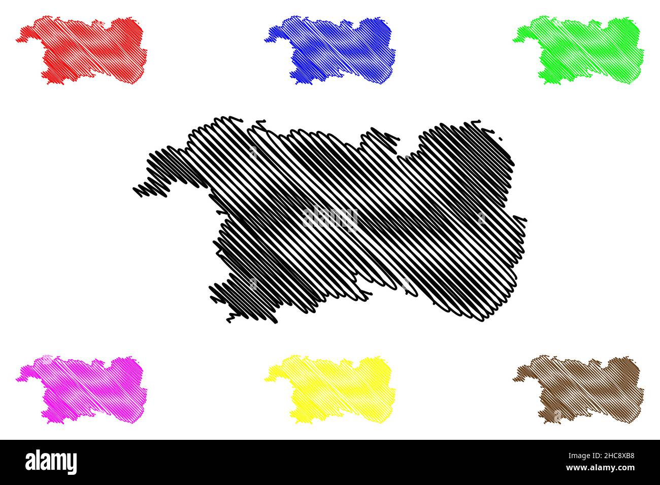 Pathanamthitta district (Kerala State, Republic of India) map vector ...