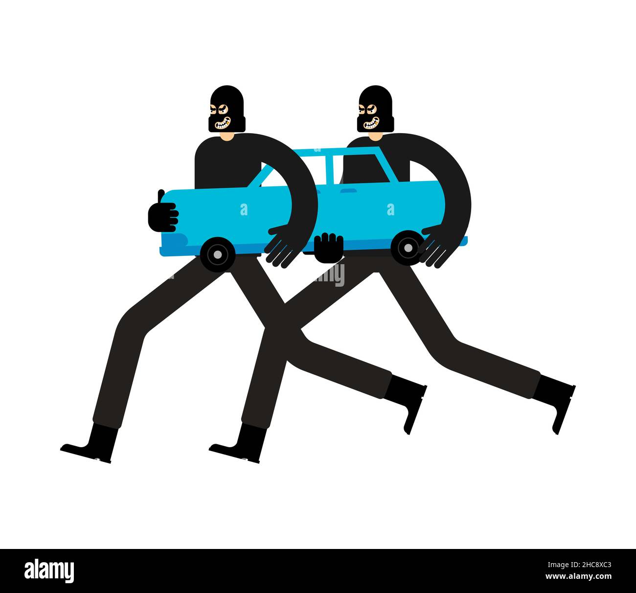 Thief Stolen Car Criminal Stole Automobile Car Thief Vector Illustration Stock Vector Image