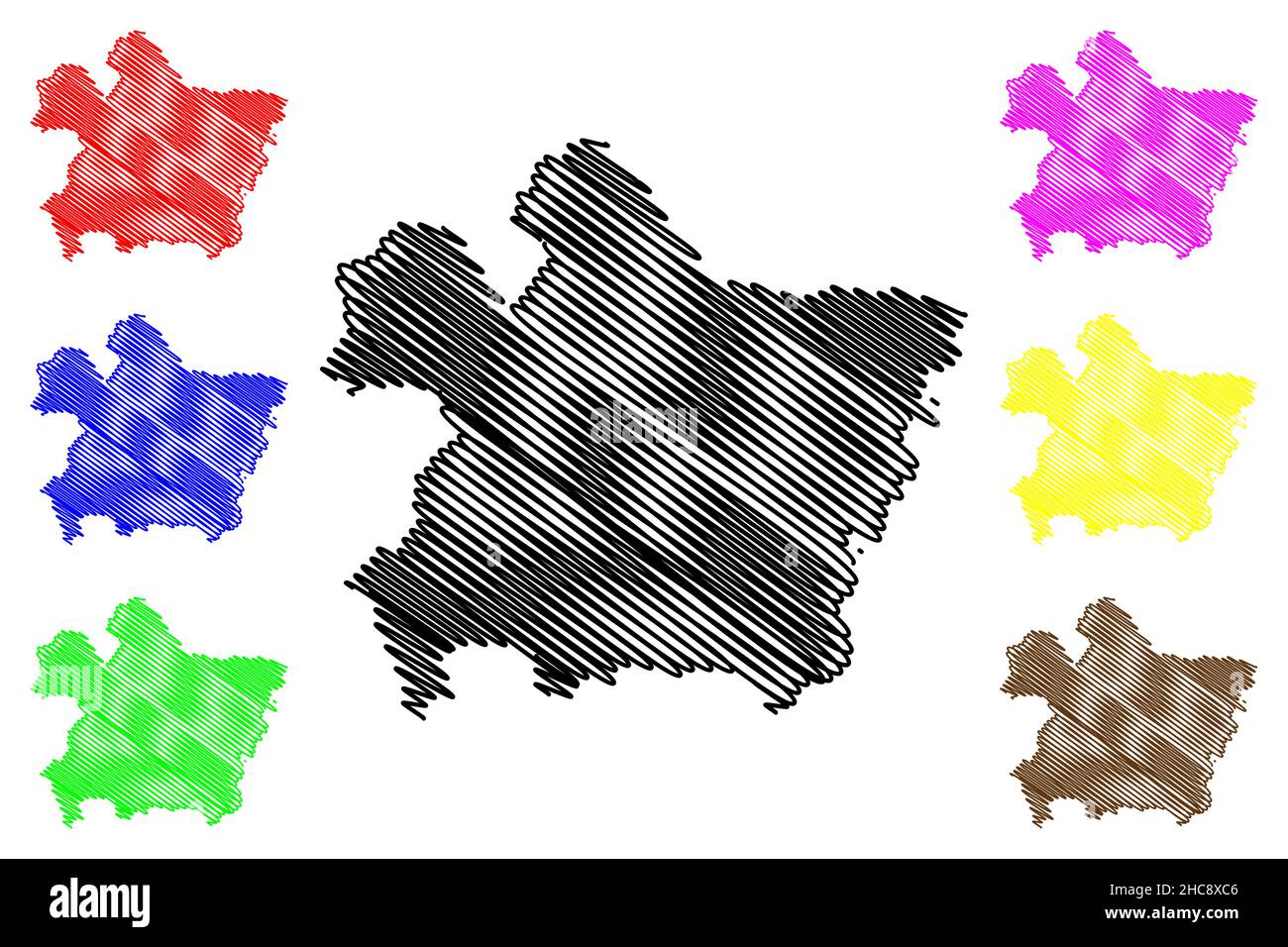 Perambalur district (Tamil Nadu State, Republic of India) map vector ...