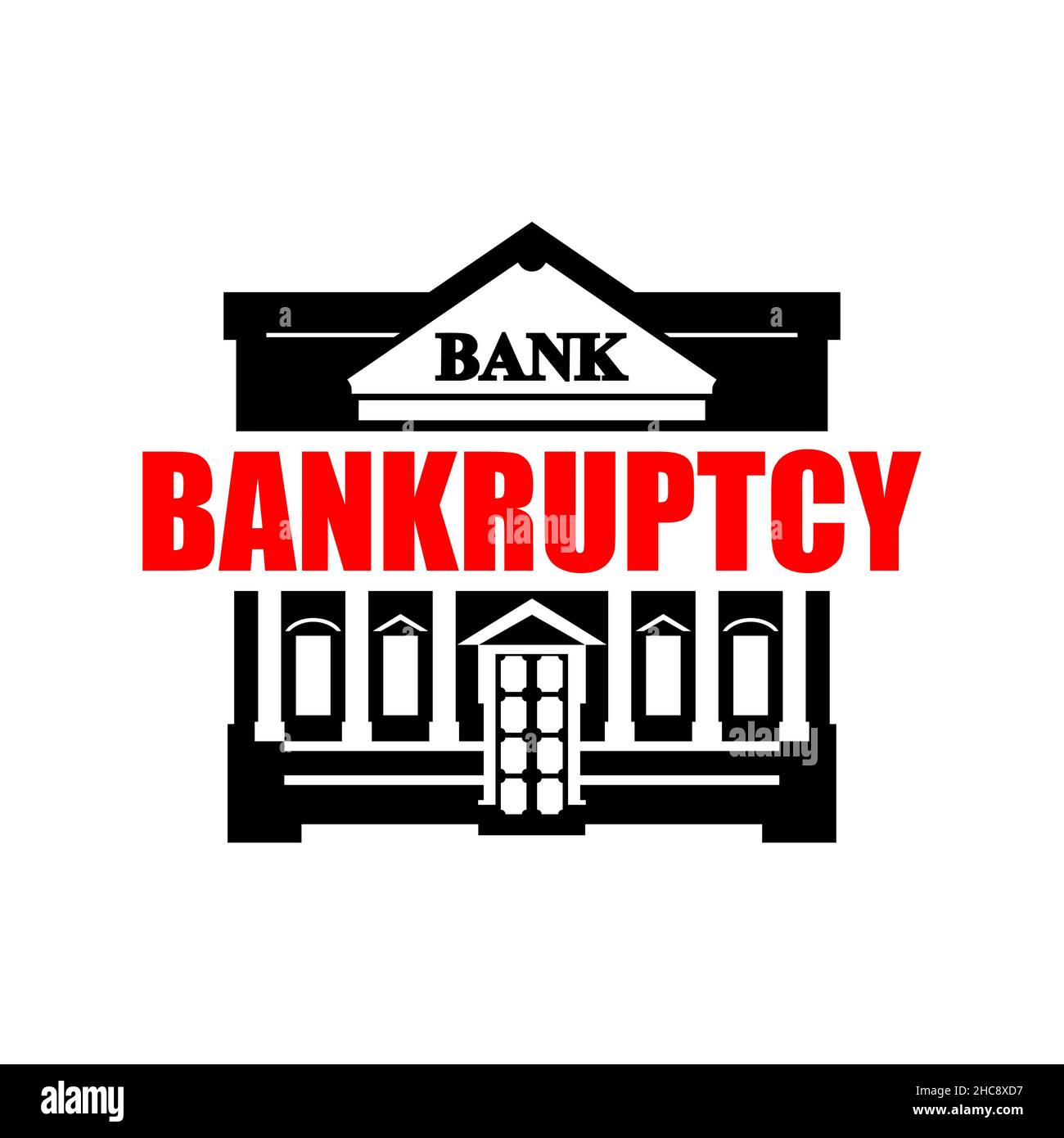 Bank bankruptcy sign. Bank collapse icon. vector illustration Stock ...