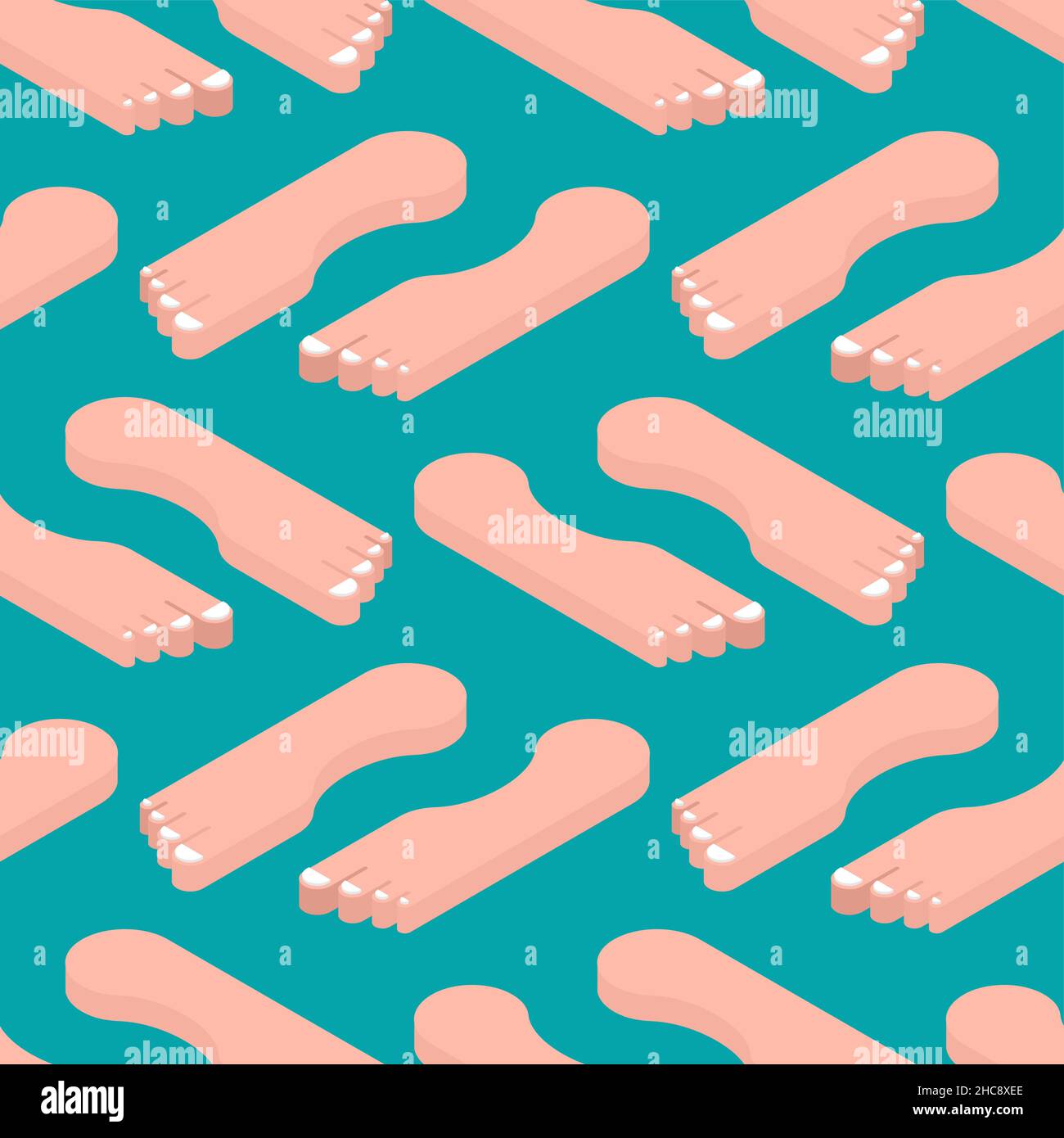 Feet isometric pattern seamless. Toes texture. Two legs background ...